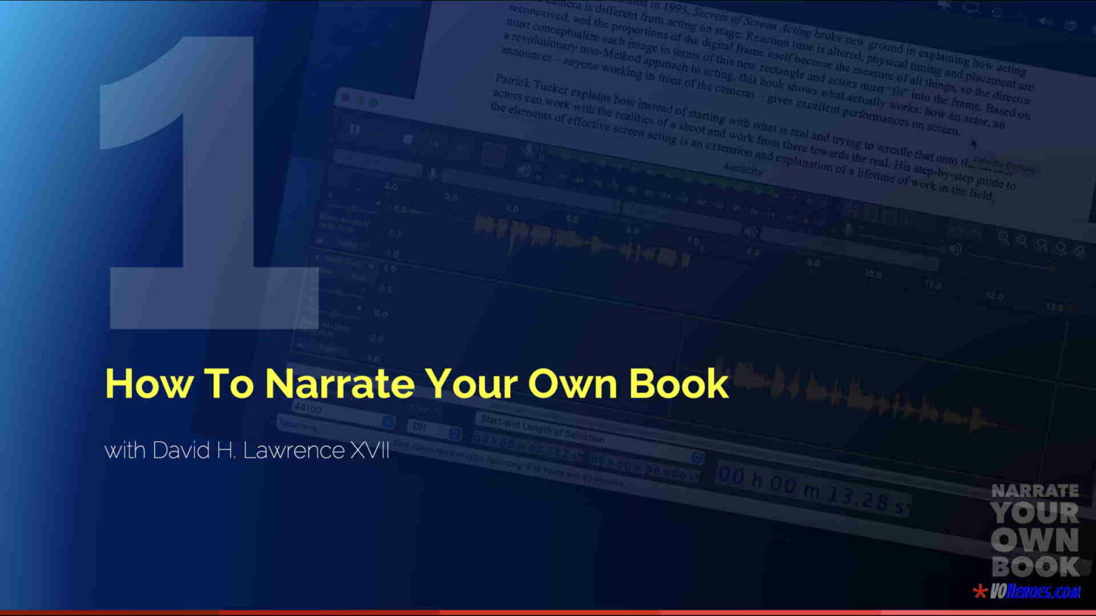 Lesson 1 – Narrate Your Own Book
